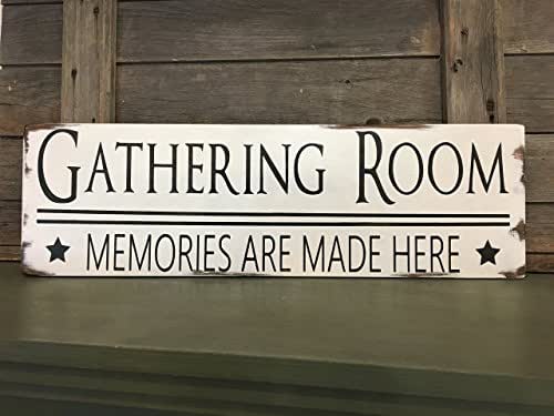 Amazon.com: Gather sign - Family room rustic sign - Gathering room ...