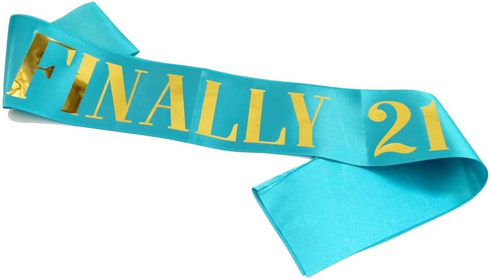 Amazon.com: 21st Birthday Sash, Birthday Sash for Girls , Blue Green ...