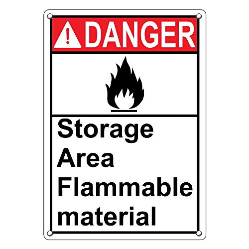 Weatherproof Plastic Vertical ANSI Danger Storage Area Flammable ...