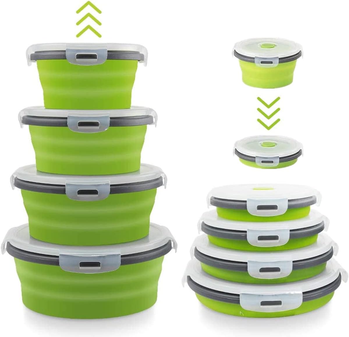 Amazon.com: CCyanzi 3piece Round Collapsible Bowl with Lids, Silicone ...
