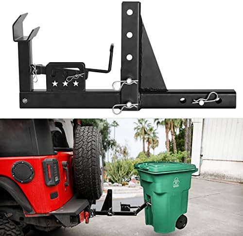 BESTZHEYU Adjustable Trash Can Transporter Hitch Fit for Trailer,Truck ...