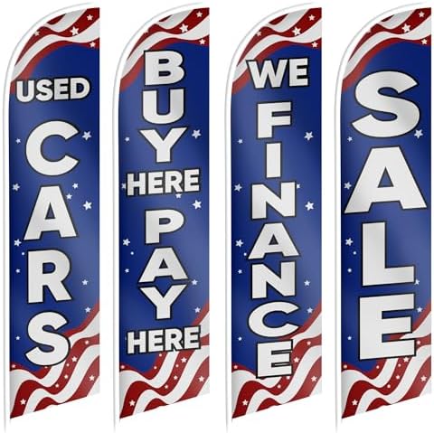 Amazon.com : Used Cars Feather Flag - We Finance Advertising Flags ...