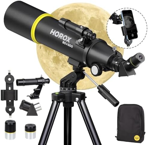 Amazon.com : Telescope 80mm Aperture 500mm Refractor Telescope for ...