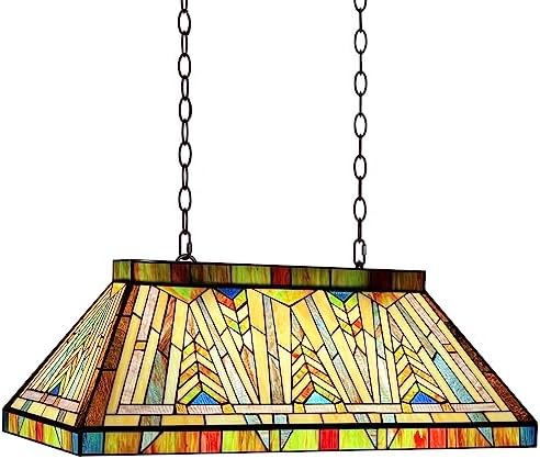 Capulina Tiffany Lamp Stained Glass Pool Table Lights 3-Light 28 Inches ...