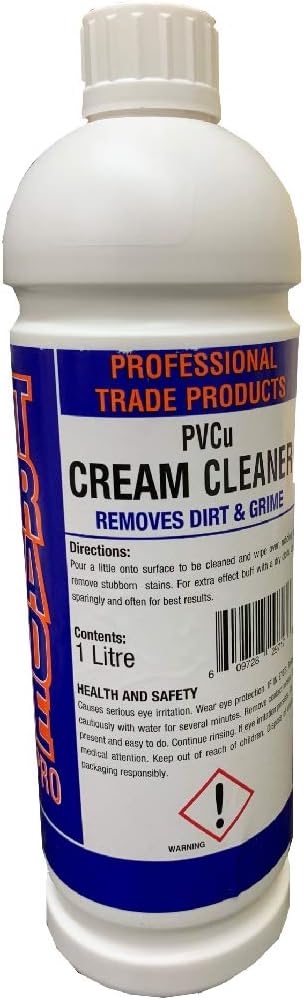 Gardinia Trade-Pro UPVC Frame Cream Cleaner Litre Bottle UPVC Restorer ...