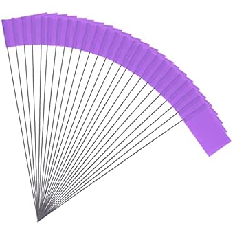 50pcs 2x3" Marking Flags with Steel Pole Vinyl Stake Flags Markers Lawn ...