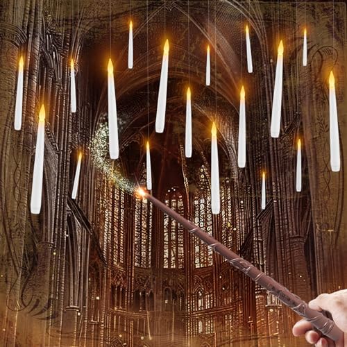 Amazon.com: Floating Candles with Wand, 20 PCs Magic Hanging Candles ...