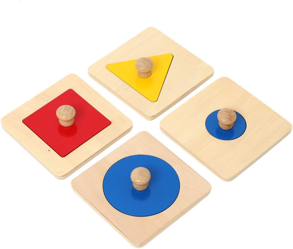 Montessori Multiple Shape Puzzle First Shapes Jumbo Knob Wooden Puzzle ...