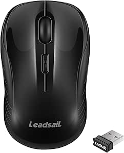 LeadsaiL Wireless Mouse, 2.4G Wireless Mouse Quiet with USB Receiver ...