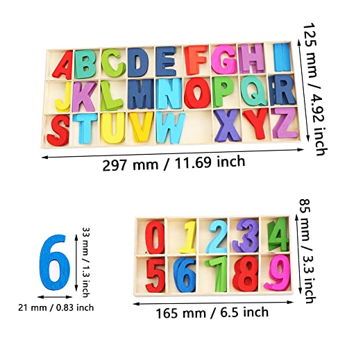 Pack of 180 Children’s Wooden Numbers Alphabet Number Wooden Letters ...