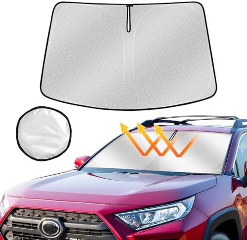 Amazon.com: Windshield Sun Shade for Toyota RAV4 2019-2024, Upgraded ...