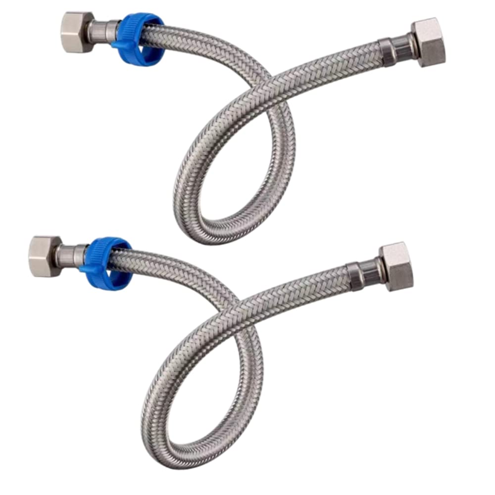 Buy JUHUTONG 2 Pcs Flexible Pipe Stainless Steel Braided Hose Kitchen ...