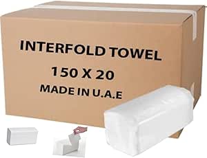 Interfold Tissue Hand Towel, 150 x 20 cm, Made in UAE : Amazon.ae: Health