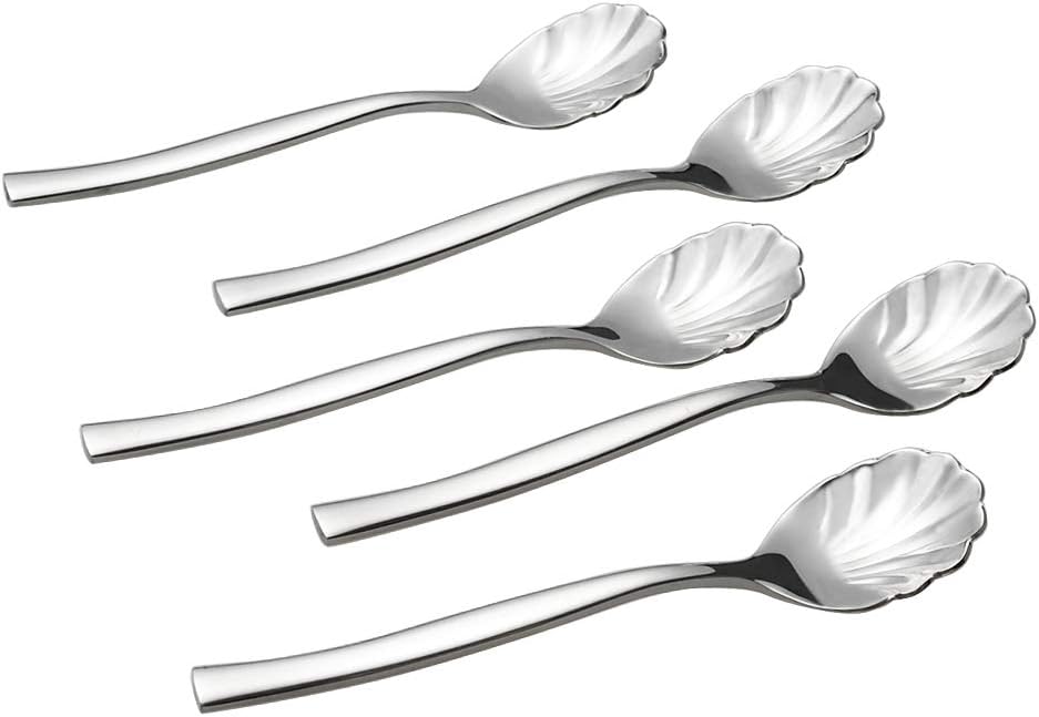 Amazon.com | Idomy 12-Piece Stainless Steel Shell Shape Sugar Spoon ...