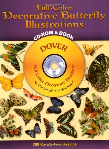 Amazon | Full-Color Decorative Butterfly Illustrations CD-ROM and Book ...