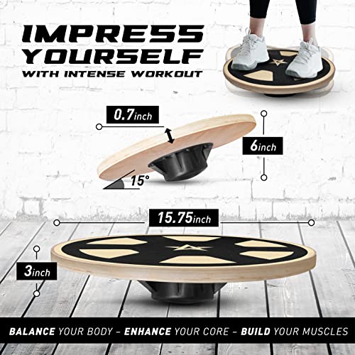 Snapklik.com : Yes4All Versatile Wooden Wobble Balance Trainer Board