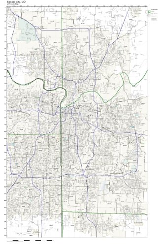 ZIP Code Wall Map of Kansas City, MO ZIP Code Map Laminated: Amazon.com ...