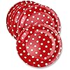 Amazon.com: Dulousia Red Polka Dot Paper Plates 36pcs - 9inch ...