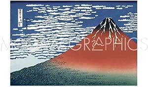 Amazon.com: Bruce McGaw Graphics Red Fuji by Katsushika Hokusai, Art ...