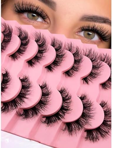 Amazon.com: 7 Pairs Cat-Eye Lashes Flu-ffy 18mm Curly Eyelashes Thick ...