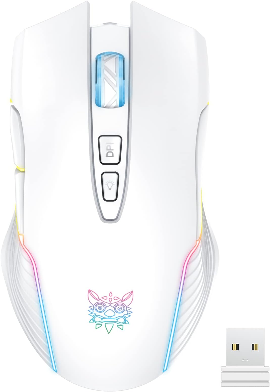 PHNIXGAM Rechargeable Wireless Gaming Mouse, Ergonomic RGB Computer ...