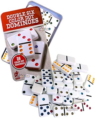 Buy VGRASSP Double Six Color Dot Design Dominos for Kids - Set of 28 ...