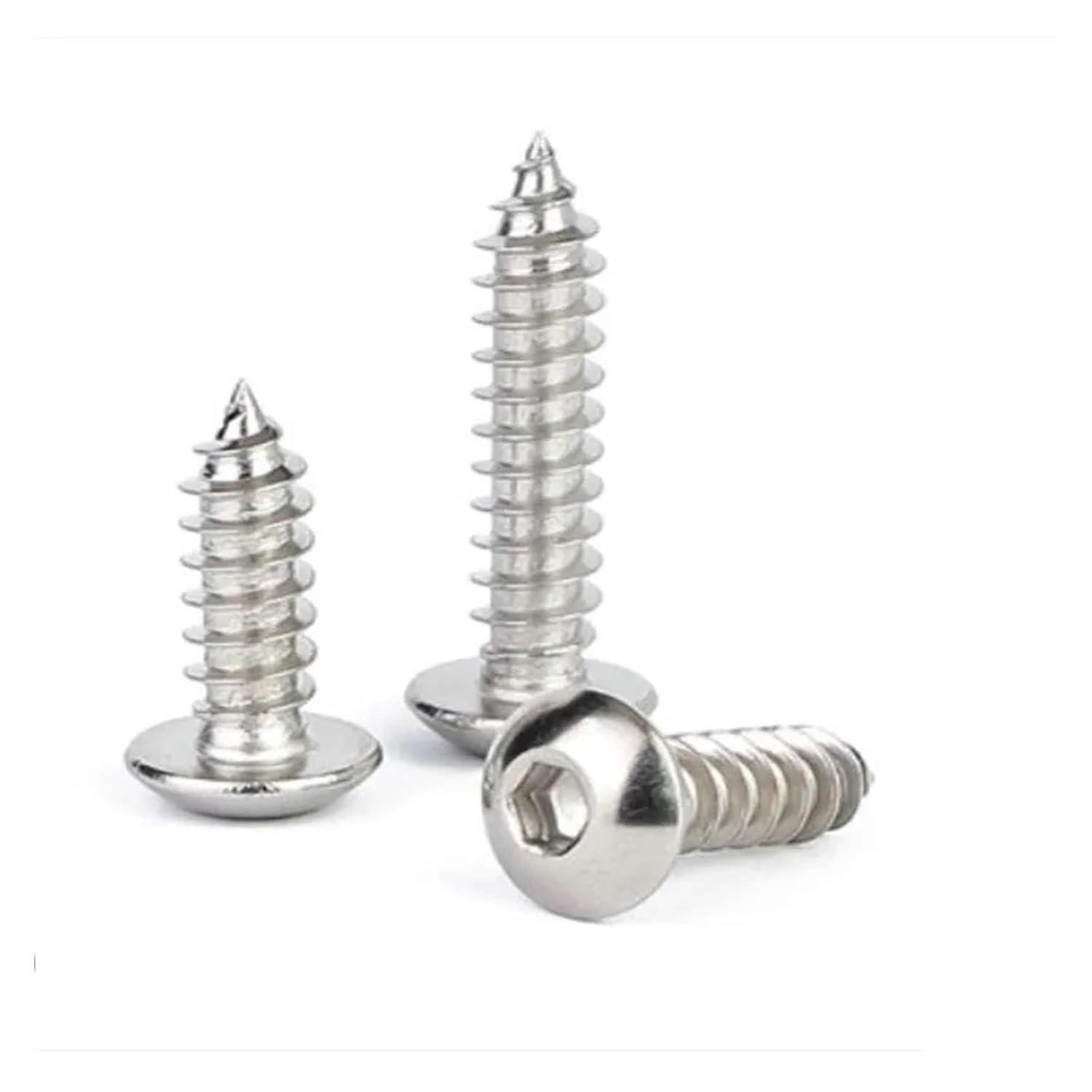 SeroNi 10pcs M2 M2.5 M3 M4 M5 M6 304 Stainlesss Steel Carbon Steel Black Button Round Head Self ...