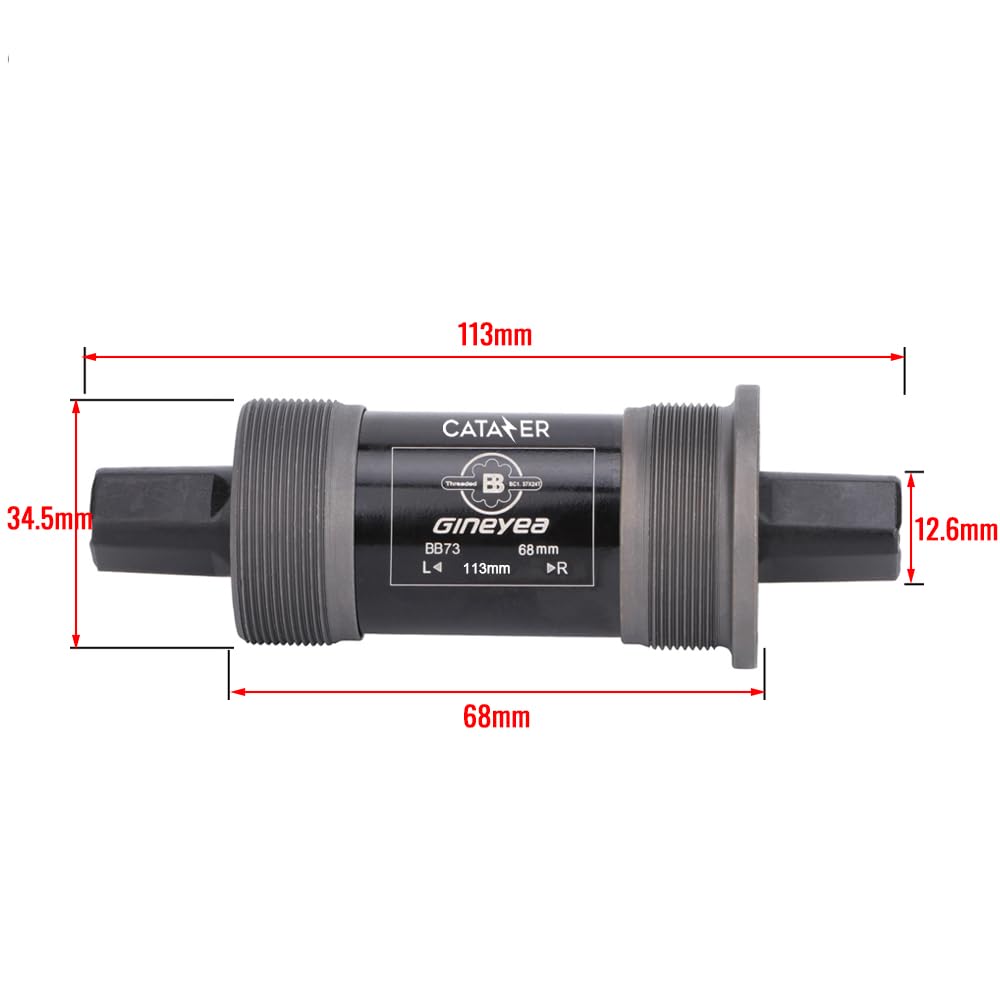 Snapklik.com : Catazer Bicycle Bottom Bracket Square Taper BSA 68mm X ...