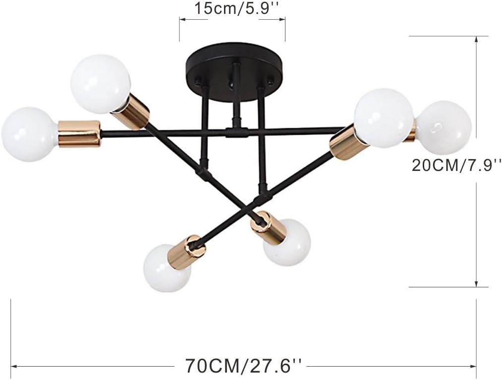 Modo Lighting Mid Century Sputnik Chandelier 6 Lights Vintage ...