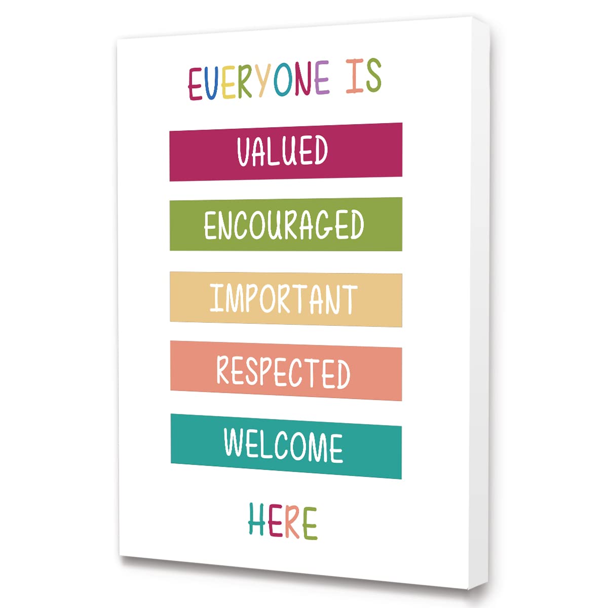 Amazon.com: Everyone Is Valued Poster Canvas Framed Wall Art, Diversity ...