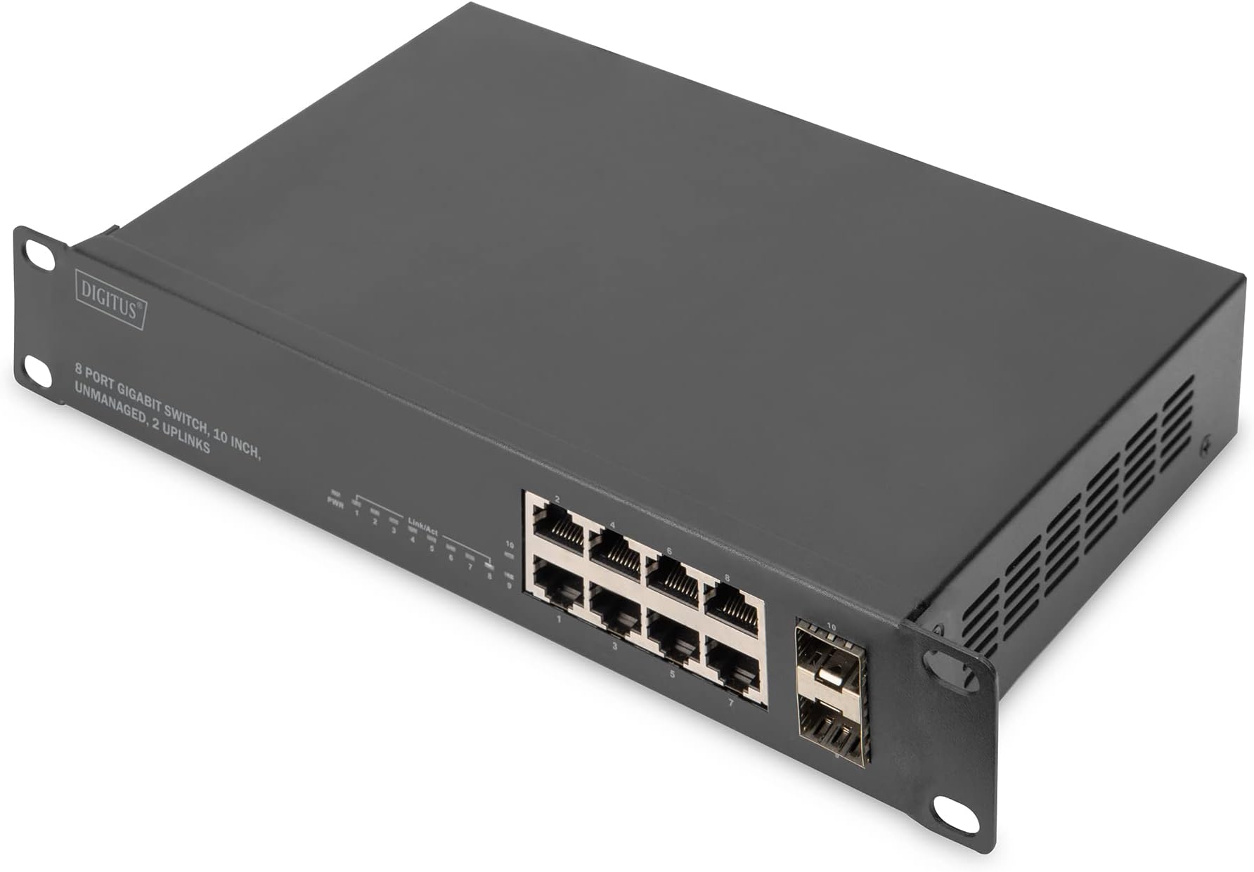 DIGITUS 8-Port Gigabit Switch, 10-Zoll, Unmanaged, 2 Uplinks: Amazon.de ...