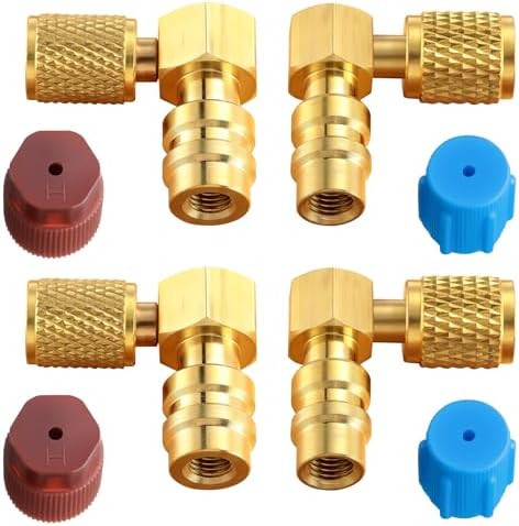 Amazon.com: Gisafai 4 Pcs R12 to R134a Conversion Kit 90° High/Low Side ...