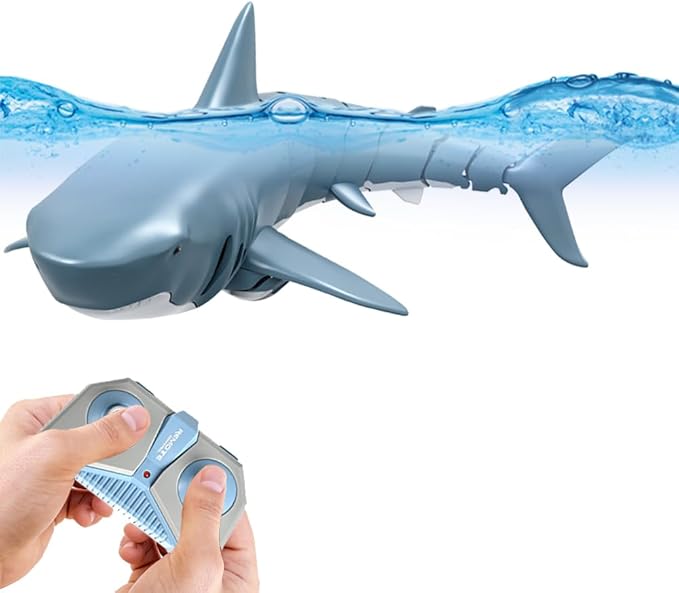 3T6B Remote Control Shark Toy for Kids Adults, RC Shark Boat Toy High ...