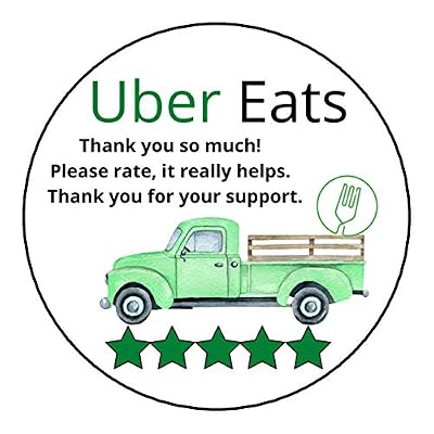 Buy Uber Eats Food Delivery Thank You Stickers 100 Count 2 Inch Round ...