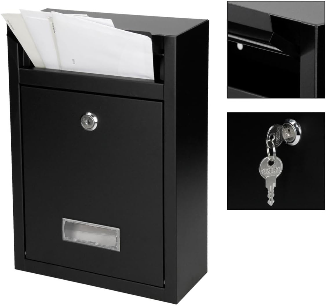 DWD Small Post Letter Box With Nameplate Lockable Front Slot Stackable ...