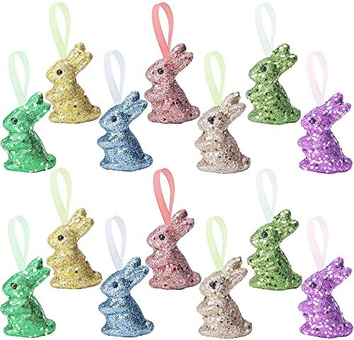 Amazon.com: Barydat 36 Pcs Easter Bunny Tree Ornaments Easter Wooden ...