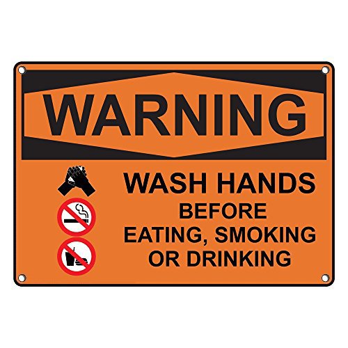 Amazon.com: Weatherproof Plastic OSHA Warning Wash Hands Before Eating ...