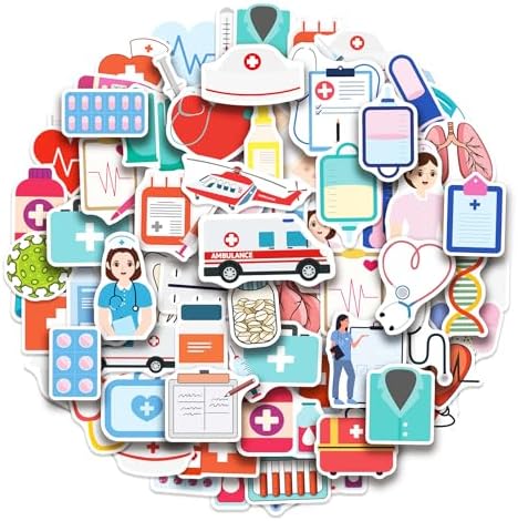 Amazon.com: 100 Pack Nurse Stickers, Medical Healthcare Doctor Party ...