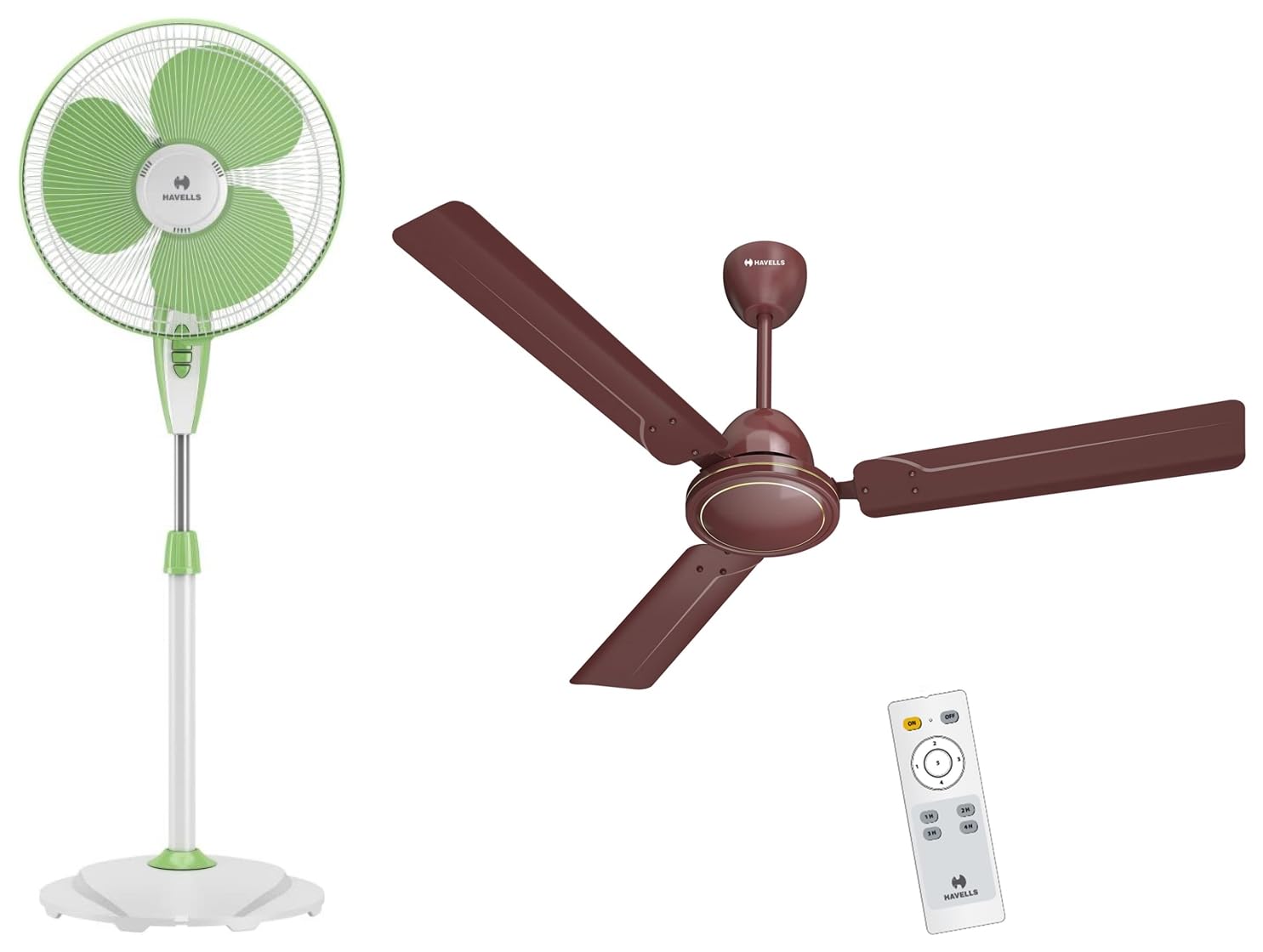 Buy Havells Gatik Neo 400mm Pedestal Fan (White Green) 1200mm Glaze ...