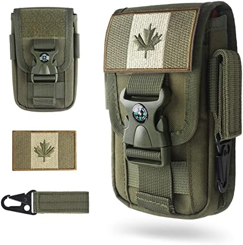 WYNEX Tactical Molle Phone Pouch with Compass Buckle, Tactical Phone ...