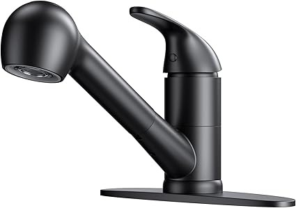 LEPO Pull Out Kitchen Sink Faucets, Single Handle Low Arch Kitchen ...