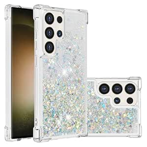 Eilkmcre for Samsung Galaxy S25 Ultra Case, Glitter Cute Bling Sparkle Flowing Liquid Quicksand ...