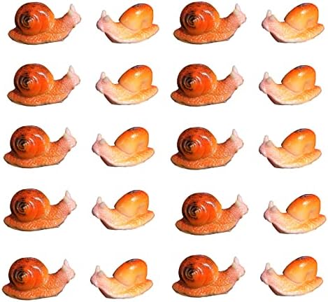 20Pcs Realistic Tiny Snail Miniature Figurines for Fairy Garden Potted ...