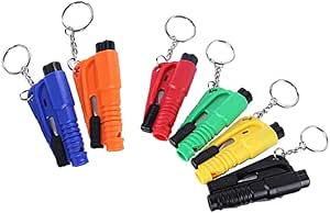 Taicols 6Pcs Car Window Breaker Keychain Window Breaker Seatbelt Cutter,6 Colors Car Escape ...