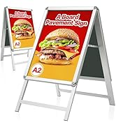 VAIIGO 2Pack Adjustable Sign Stand A4 Aluminum Poster Menu Stand Floor ...