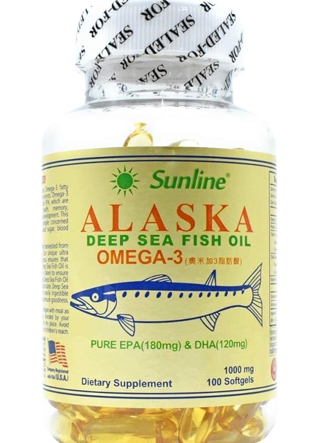 Sunline Alaska Deep Sea Fish Oil Omega-3, 100 Count (Pack of 1 ...