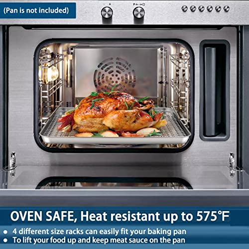 Buy Baking Cooling Racks Set of 4, P&P CHEF Stainless Steel Cooking ...