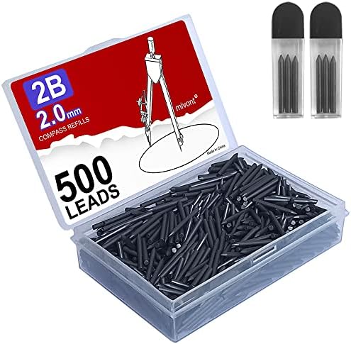 Amazon.com : mivont 500Pcs/Box COMPASS LEAD REFILLS 2mm 2B HB Black 2 ...