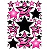 Amazon.com: Hot Pink 3D Zebra Print Star Wall Sticker Decals : Tools ...
