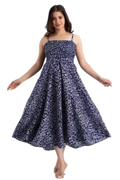 Buy Women Western Long Dress Fit And Flare, Maxi Sleeveless (X-Small ...